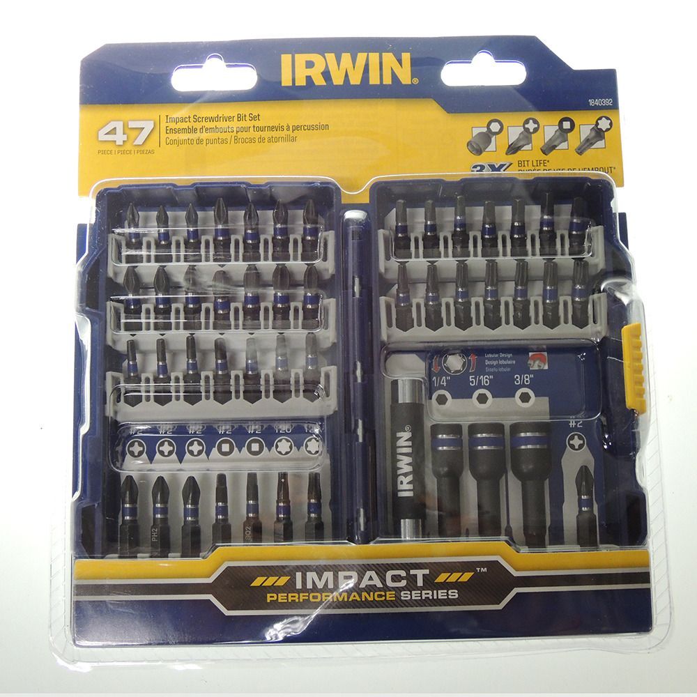 Irwin Impact Screwdriver Bit Set 47 Pieces