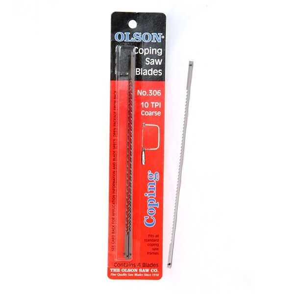 Olson Coping Saw Replacement Blades Assorted 10TPI Pk 4